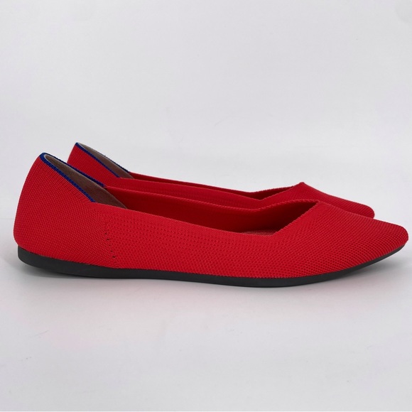 Rothy's | Shoes | Rothys The Point Flame Red Ballet Flat Slip On Shoes ...